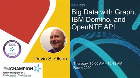Big Data With Graph Ibm Domino And The Openntf Api Ppt