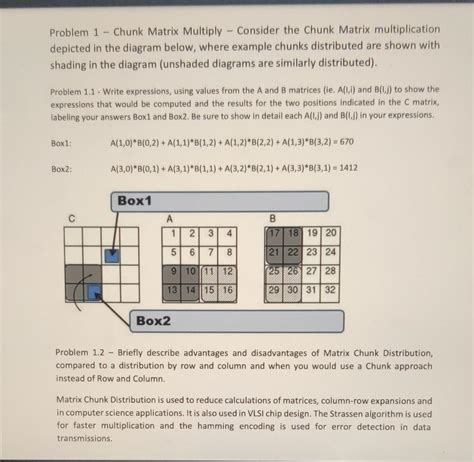 Solved Problem 1 Chunk Matrix Multiply Consider The