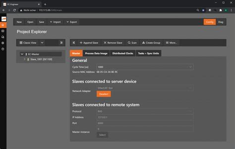 EC Engineer Web EtherCAT Configuration Configurator Diagnosis Linux Browser Web Acontis