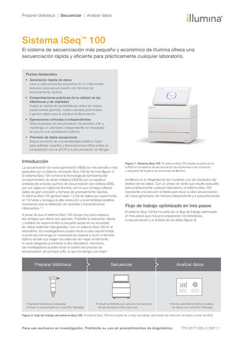 Iseq 100 Sequencing System Spec Sheet 770 2017 020 Esp Intro To Media