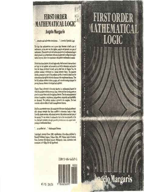 1990 margaris first order mathematical logic pdf axiom first