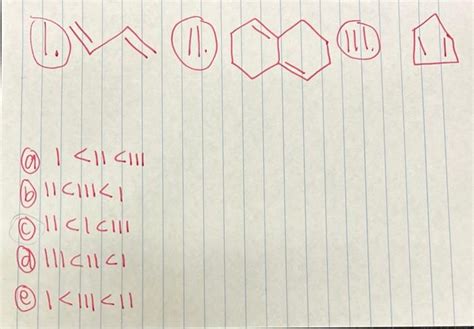 Solved Rank The Following Dienes In Order Of Increasing