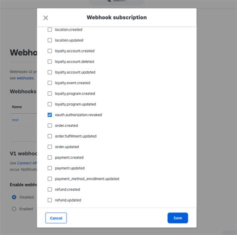 Square の Webhook Api を活用して、square のダッシュボードから Oauth 認証を解除する Ec・カート機能