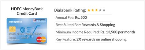 Hdfc Moneyback Credit Card Dialabank