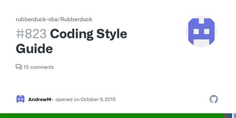 Coding Style Guide Issue 823 Rubberduck Vba Rubberduck GitHub