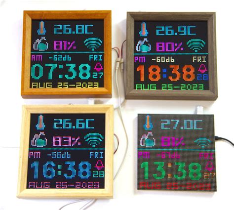 Ntp Clock Digital Alarm Clock Electronic Art Diy Temperature And Humid Handsmagic Diy
