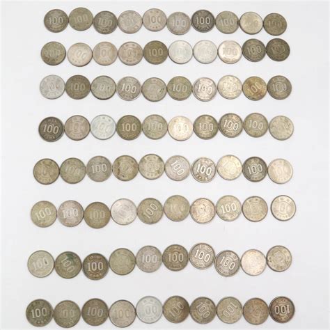 【傷や汚れあり】★旧硬貨 100円 昭和 年度 様々 稲穂 80枚 まとめ 100円銀貨 額面 8000円 コレクションの落札情報詳細