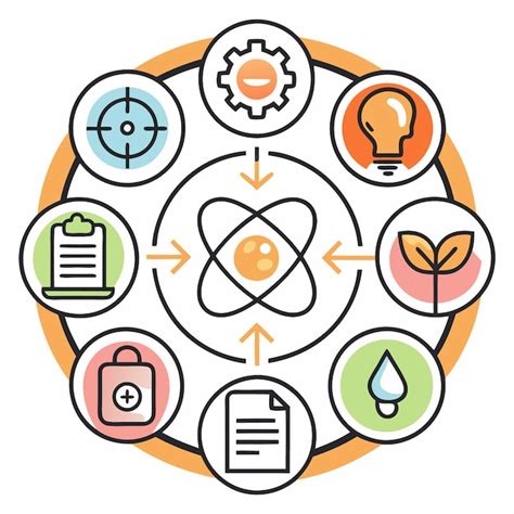 circular diagram with icons representing business strategy and process premium ai generated vector