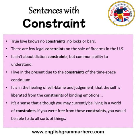 Sentences With Constraint Constraint In A Sentence In English