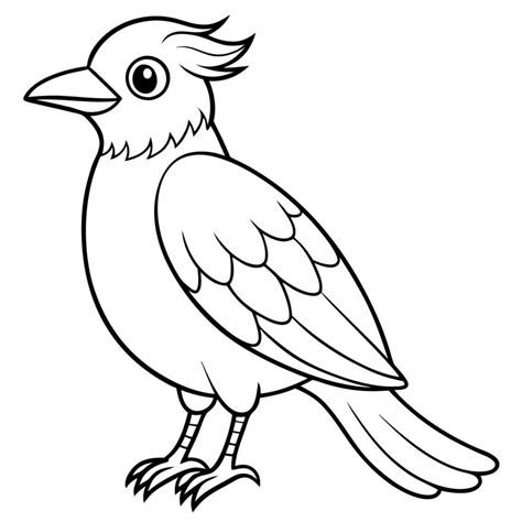 Black And White Coloring Page Bird Illustration Line Art 50993425