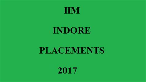 Iim Indore Final Placement Report 2017