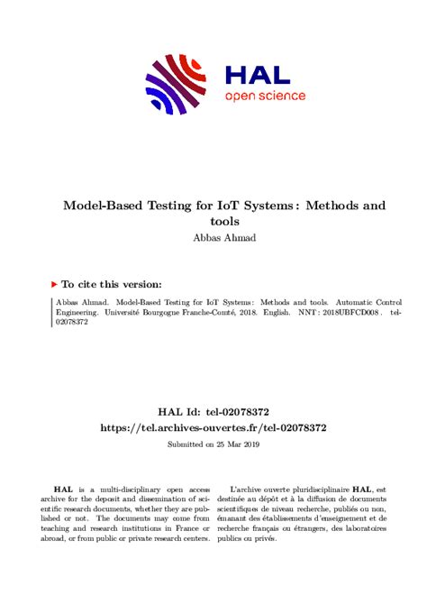 Pdf Model Based Testing For Iot Systems Methods And Tools Based