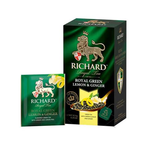 RICHARD Royal GREEN Lemon & Ginger 37,5g (25 sáčků)