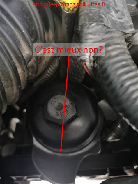 JEEP WRANGLER JKU vidange moteur et remplacement filtre à huile Mopar AB