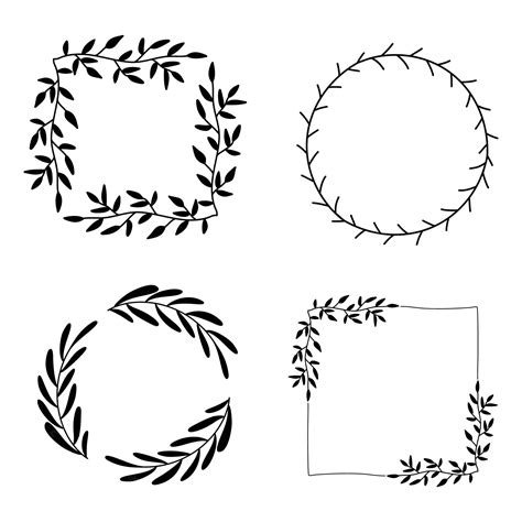 Premium Vector Decorative Linear Borders Set Vector Doodle Frame And