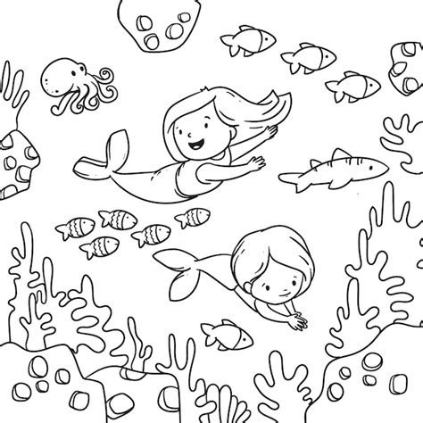 Free Vector Coloring Book Illustration