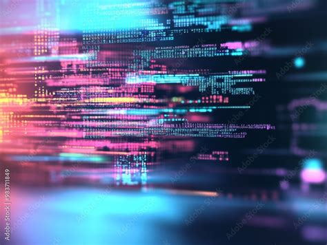 Abstract Representation Of Software Development With Blurred Computer
