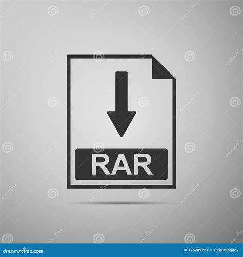 Rar File Document Icon Download Rar Button Icon Isolated On Grey Background Stock Vector