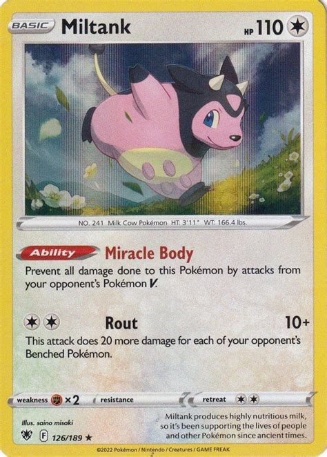 Miltank 126 189 Holo Pokemon Enkeltkort Fra SWSH Astral Radiance