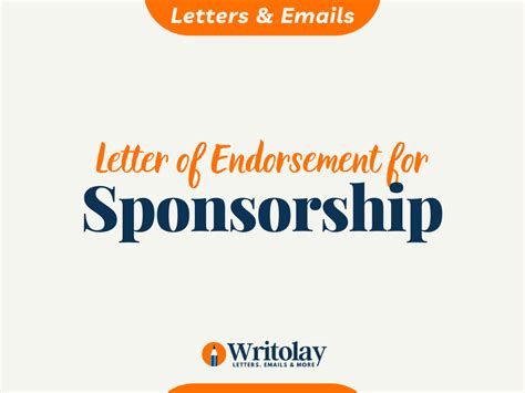 Sponsorship Endorsement Letter Template