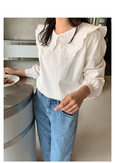 Only May 레이디 프릴카라 블라우스 Only May 레이디 프릴카라 블라우스