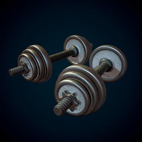 D Model Game Ready Dumbbells VR AR Low Poly OBJ FBX BLEND