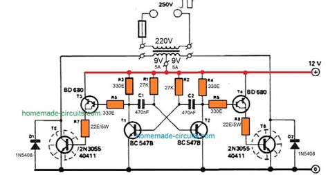 12 Volt 2n3055 Transistor Amplifier Circuit Diagram Wiring Flow Line