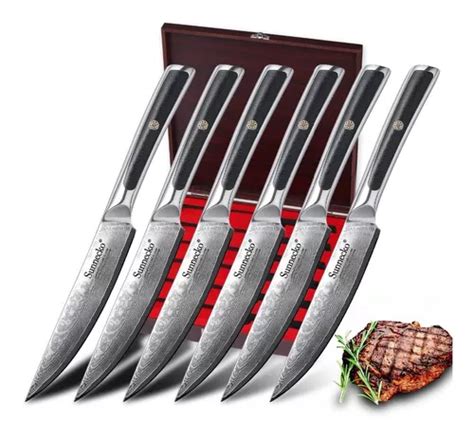 Set Cuchillos Asado Sunnecko X6 Acero Damasco Vg10 73 Capas