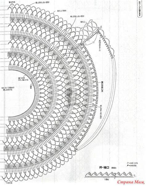 Ажурная кофточка с круглой кокеткой Крючок Схемы вязаных крючком