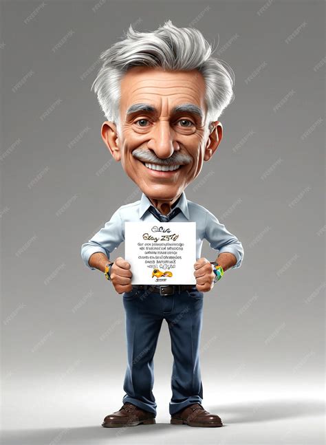 Premium Photo A Cartoon Character Holding A Sign That Says