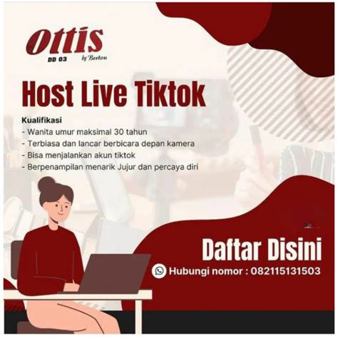 Lowongan Kerja Januari 2023 Host Live Tiktok Ottis Di Solo INFO LOKER