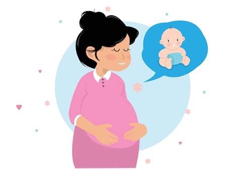 Mujer Embarazada Feliz Ella Pensó En El Niño Que Nacería La Mano De Una