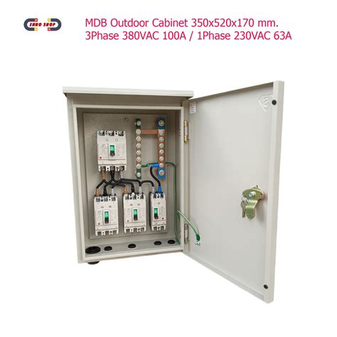 Mdb Outdoor Cabinet 350x520x170 Mm 3phase 380vac 100a 1phase 230vac