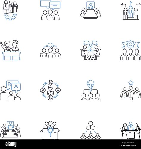 Conglomeration Line Icons Collection Merger Amalgamation Integration