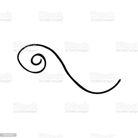 손으로 그린 선으로 추상적 인 낙서를 컬 디자인의 장식을위한 간단한 낙서 요소 흰색 배경에 격리된 스케치입니다 벡터 일러스트레이션 거리표식에 대한 스톡 벡터 아트 및 기타