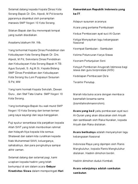 Teks Mc Gebyar Kreativitas Siswa Pdf