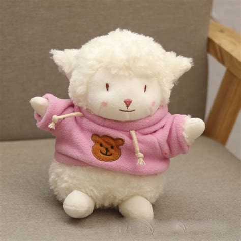 Xj Cartoon Cute White Lamb Stuffed Toys Cotton Super Soft Wool Sheep