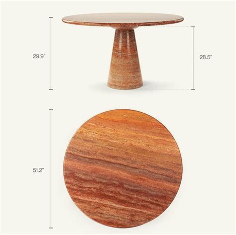 Dario Round Stone Dining Table With Conical Pedestal Base Stone