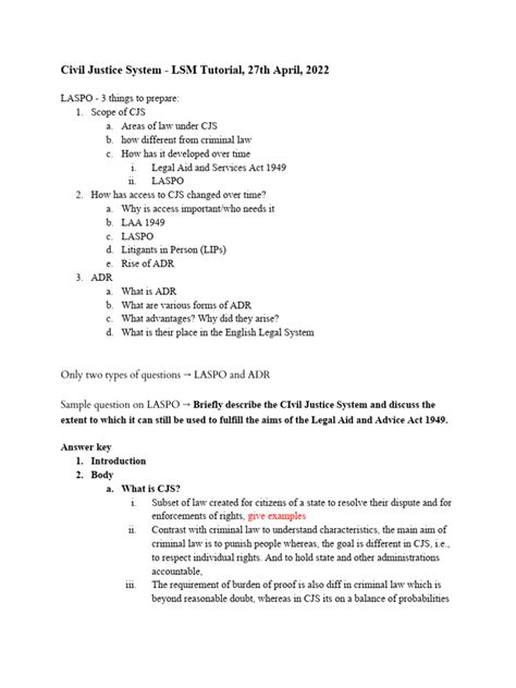 Civil Justice System Lsm Tutorial 27th April 2022 Pdf Legal Aid
