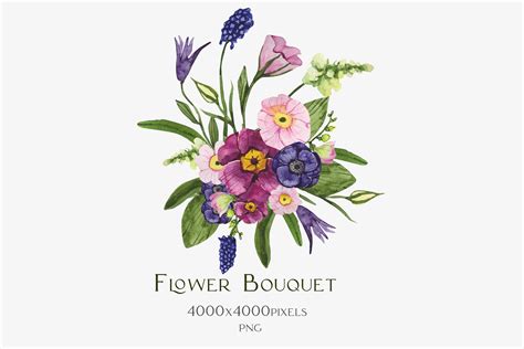 Watercolor Bouquet Of Spring Flowers Graphic By Julia Bogdan · Creative