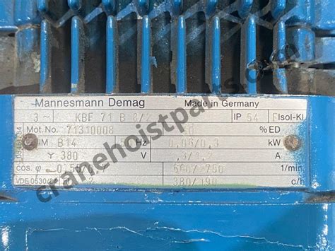 DEMAG Motor KBF71 B8/2 - Crane Hoist Parts
