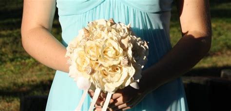 Ivory Real Touch Cream Roses Bridal Bouquet By Silkflowersbyjean 80