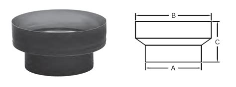 7 Single Wall Black 7 To 8 Increaser 7swi8 Metal Fab