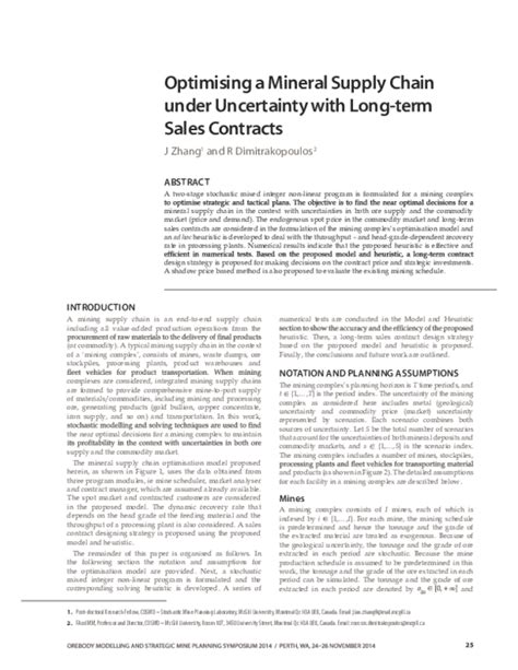 Pdf Orebody Modelling And Strategic Mine Planning Integrated Mineral