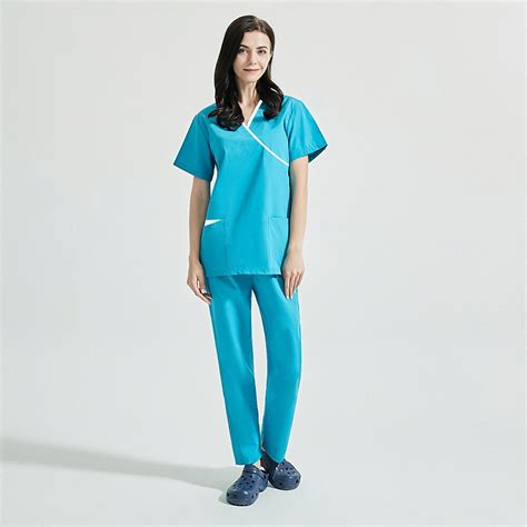 Men And Women Short Sleeve Uniform Set Spa Uniform B Grandado