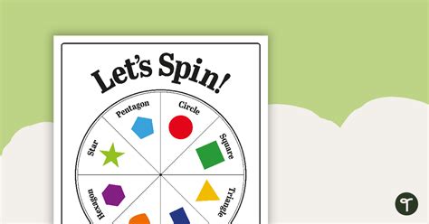 Lets Spin Shapes Spinner Activity Teach Starter