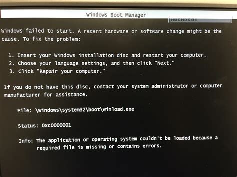 Windows Failed To Start Winload Exe Status Xc Windows FAQ