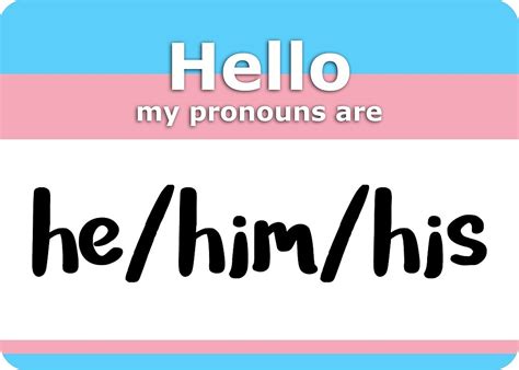 Trans Pride Pronoun Nametag He Him His By Transplanet Redbubble