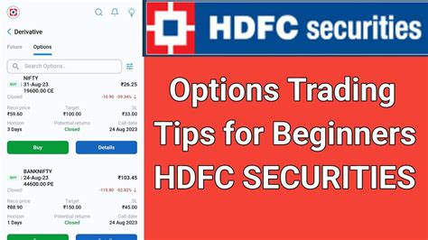 Options Trading Tips For Beginners In Hdfcsecurities Youtube