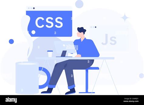 Programming Teaching Development Flat Character Vector Concept Operation Hand Drawn Illustration